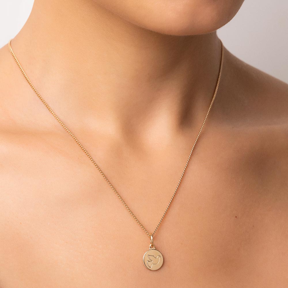 Pendants | GOLD PLATED JEWELRY | GOLD HOLY SPIRIT DOVE PENDANT - Rommanel